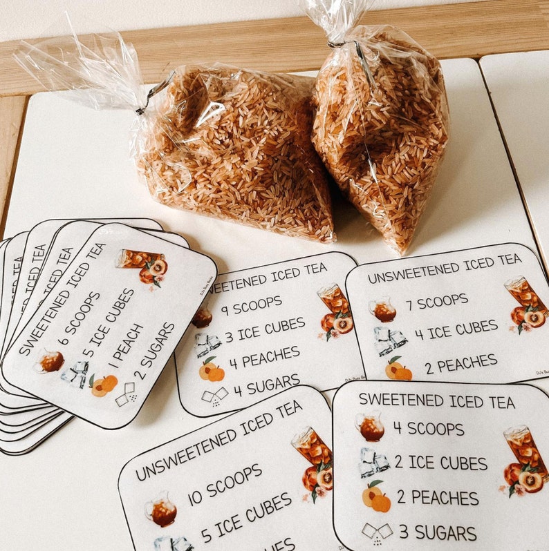 Iced Tea Recipe Cards, Sensory Bin, Sensory Play, Summer Learning - Etsy