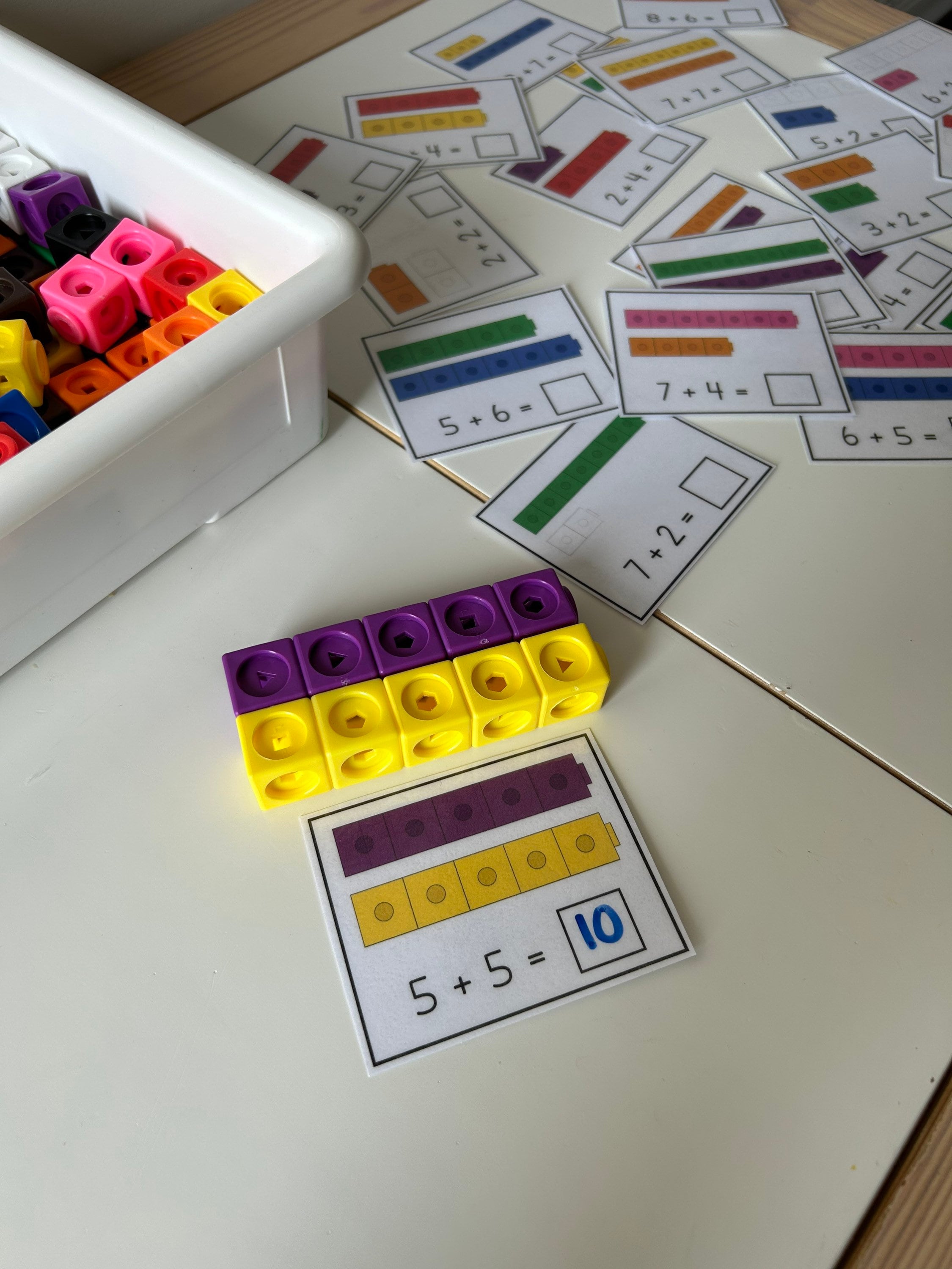 Snap Cubes Math Addition Cards, Adding, Numbers, Comparing, Toddler ...