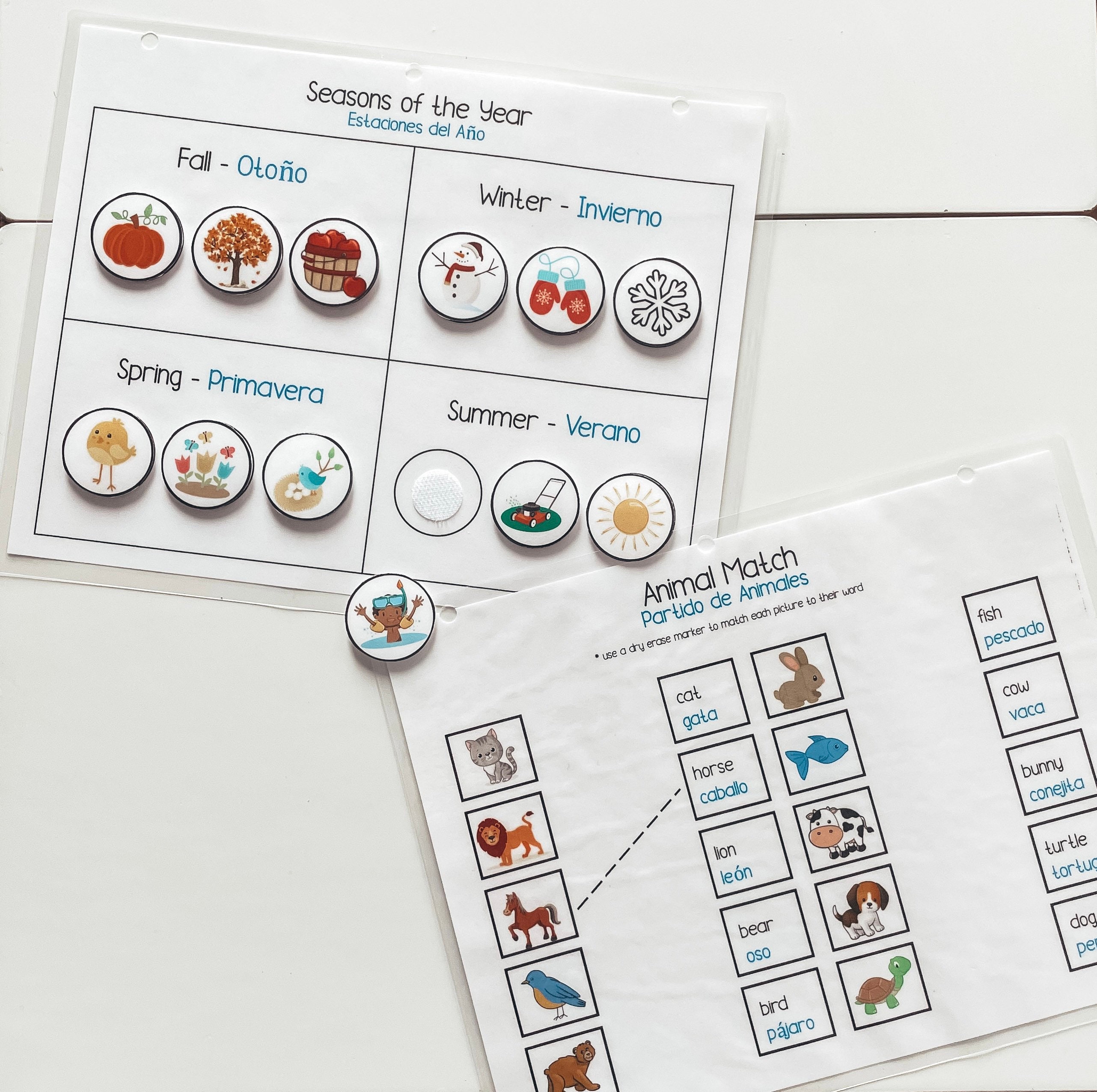 Bilingual Busy Book Spanish Workbook Learning English for - Etsy