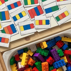 Building Blocks Cards for Sensory Bin, Toddler Activity, Building ...