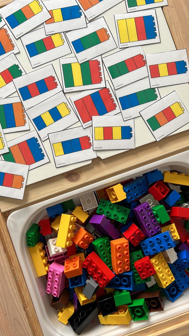 Building Blocks Cards for Sensory Bin Toddler Activity - Etsy