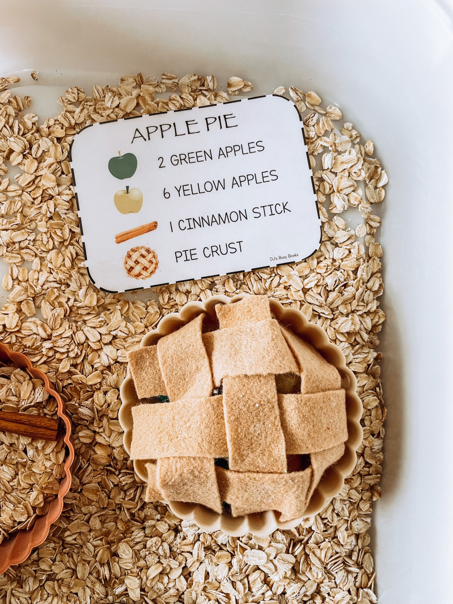 Apple Pie & Apple Crisp Sensory Bin Cards for Toddlers, Fall Activity ...