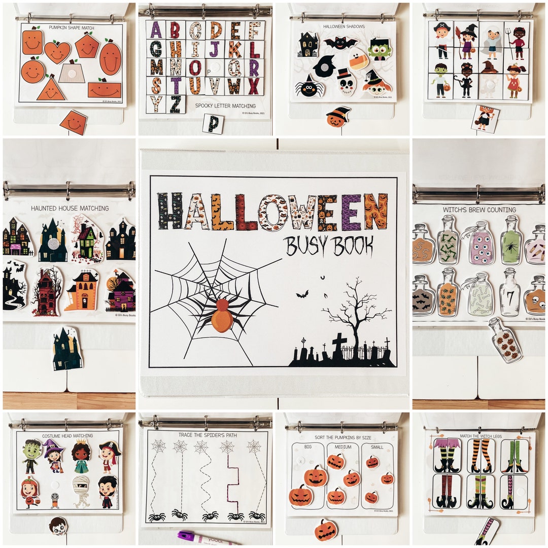 Halloween Busy Book, Spooky Busy Book for Toddler, Fall Season, Pumpkin ...