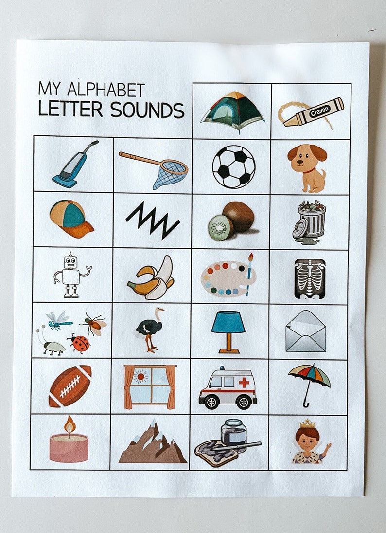 Alphabet Charts: Letter Sounds, Toddler Literacy Activity, Matching - Etsy