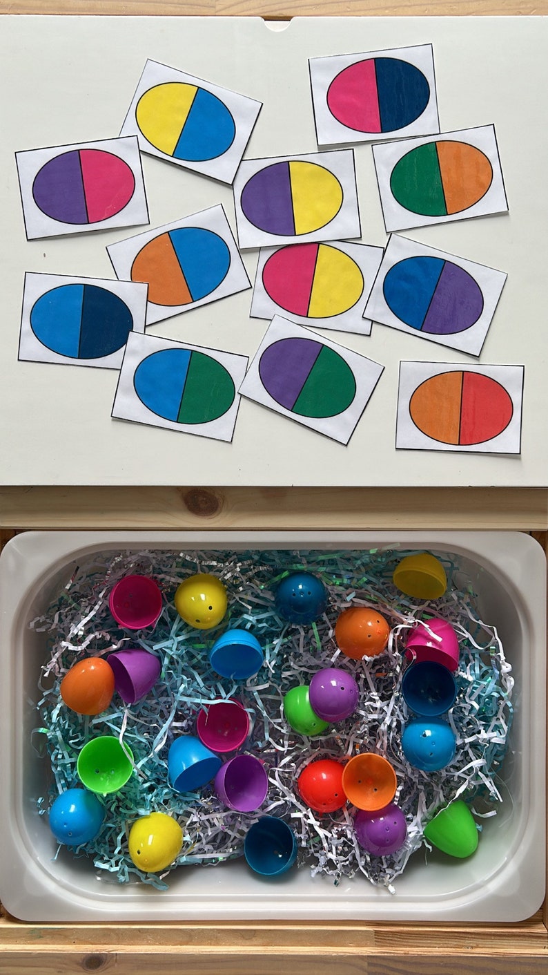 Easter Egg Cards Sensory Bin Spring Matching Toddler - Etsy