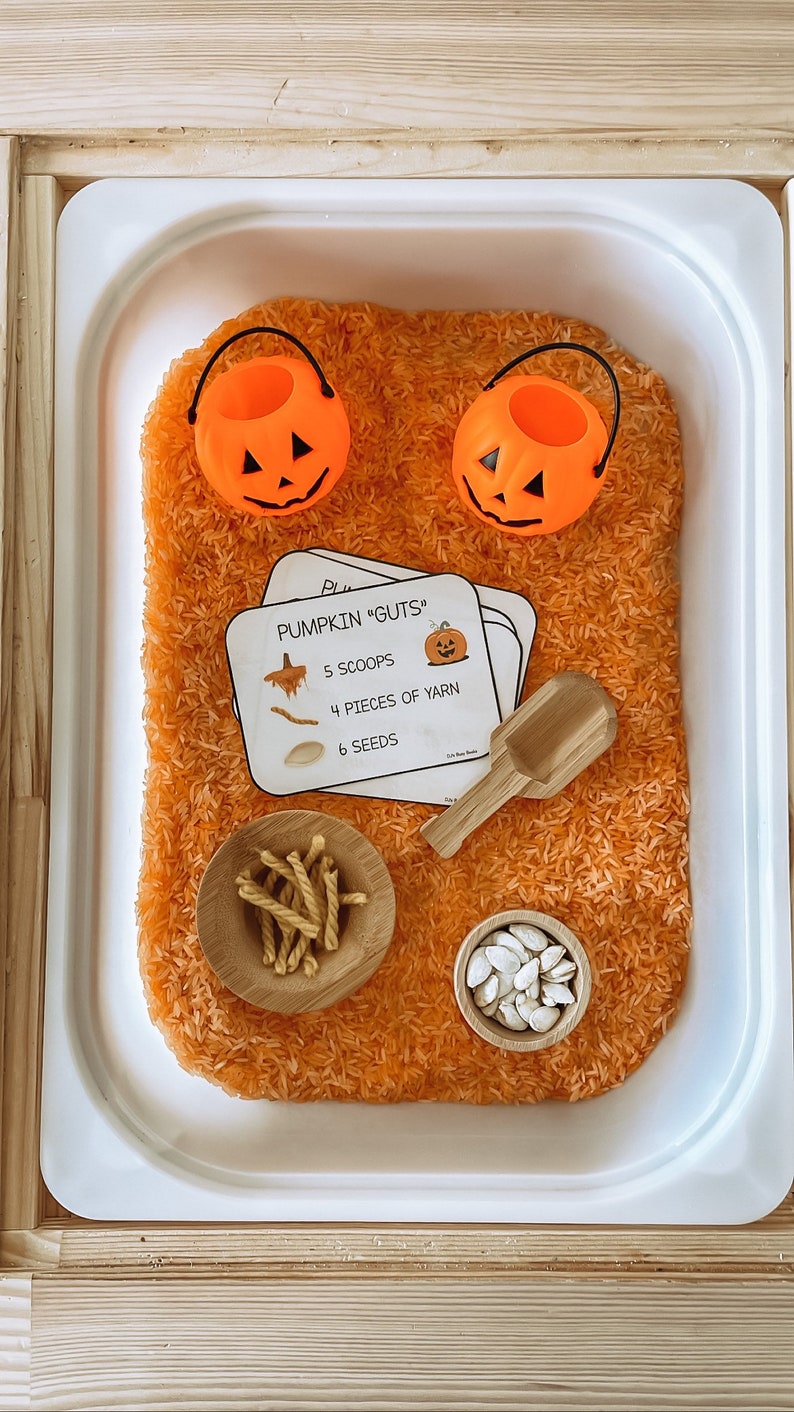 Pumpkin Halloween Sensory Bin Cards for Toddlers, Fall, Autumn ...