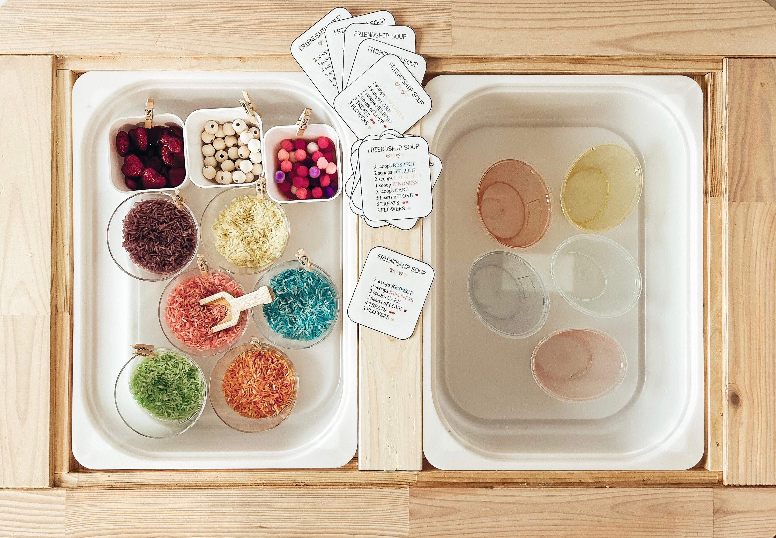 Friendship Soup Learning Cards - Valentines Day Sensory Bin - Etsy