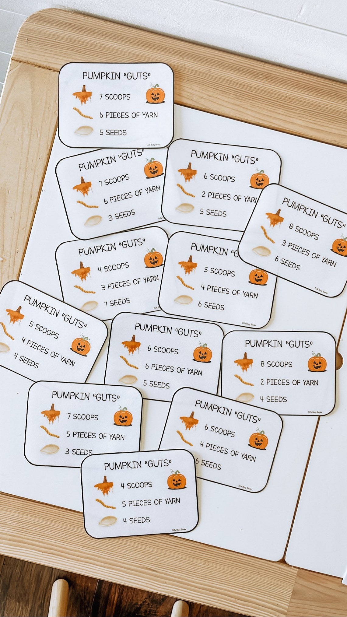 Pumpkin Halloween Sensory Bin Cards for Toddlers, Fall, Autumn ...