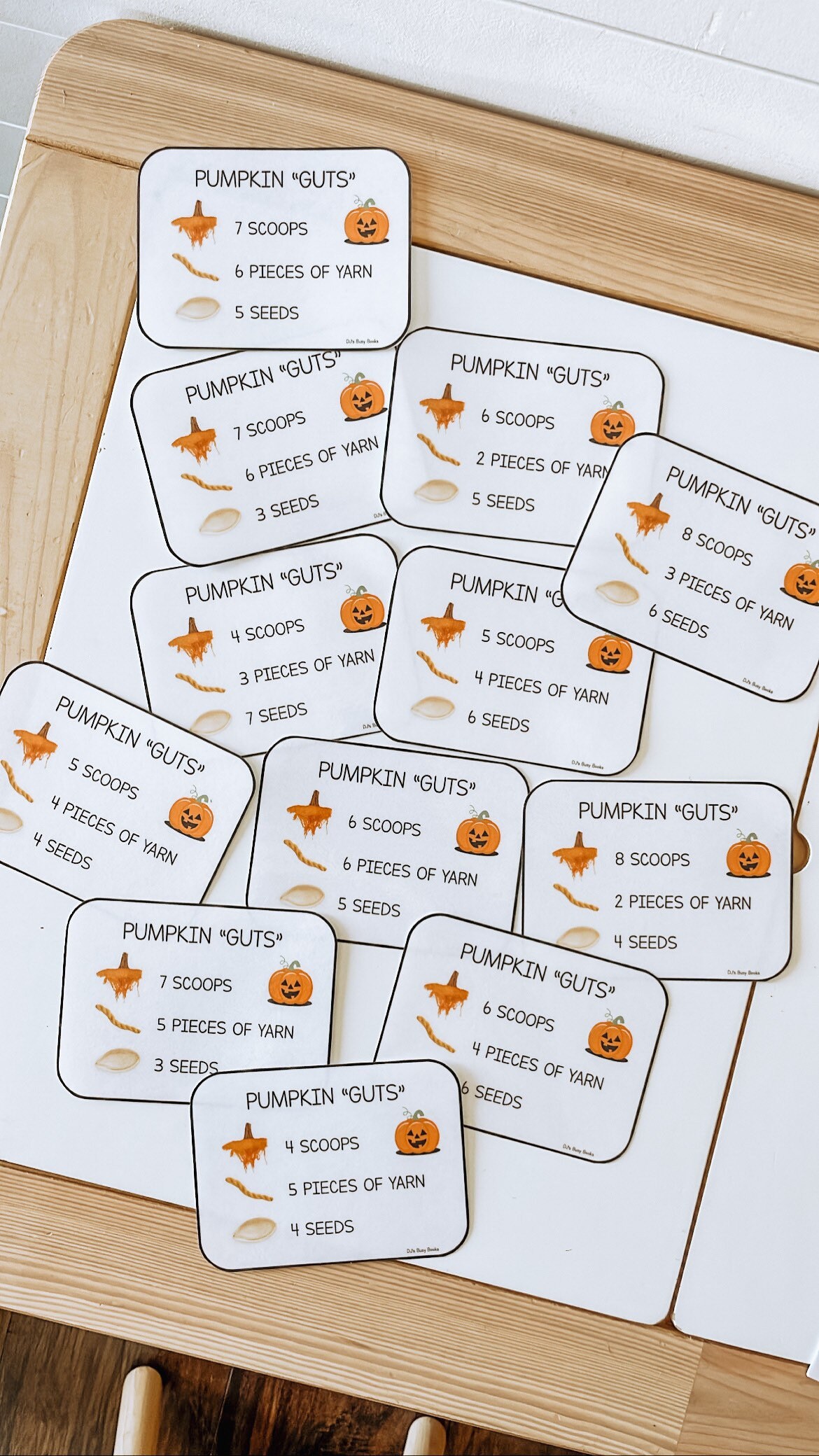 Pumpkin Halloween Sensory Bin Cards for Toddlers, Fall, Autumn ...