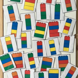 Building Blocks Cards for Sensory Bin, Toddler Activity, Building ...