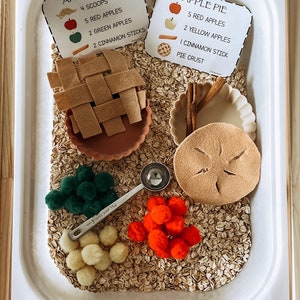 Apple Pie & Apple Crisp Sensory Bin Cards for Toddlers, Fall Activity ...