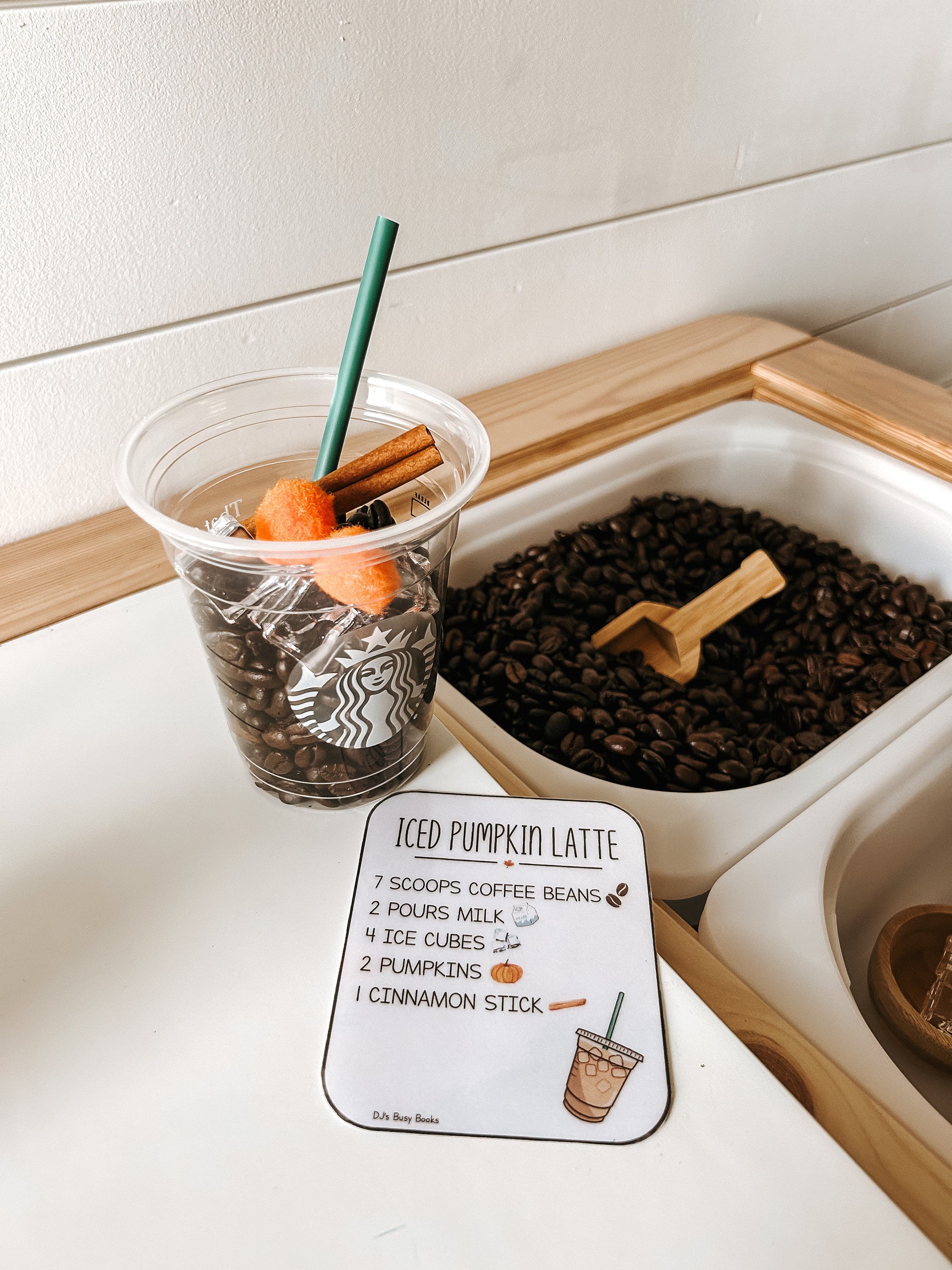 Coffee Recipe Cards, Fall Sensory Bin, Pumpkin, Apple, Autumn, Coffee ...