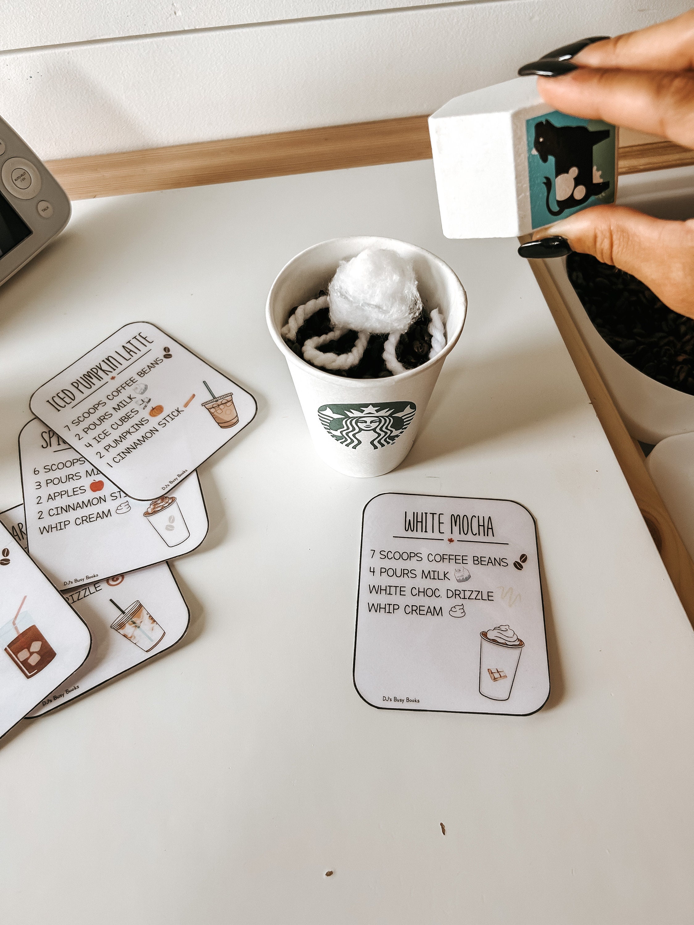Coffee Recipe Cards, Fall Sensory Bin, Pumpkin, Apple, Autumn, Coffee ...