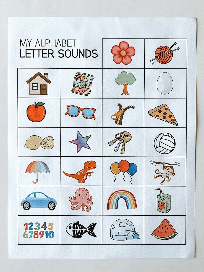 Alphabet Charts: Letter Sounds Toddler Literacy Activity - Etsy