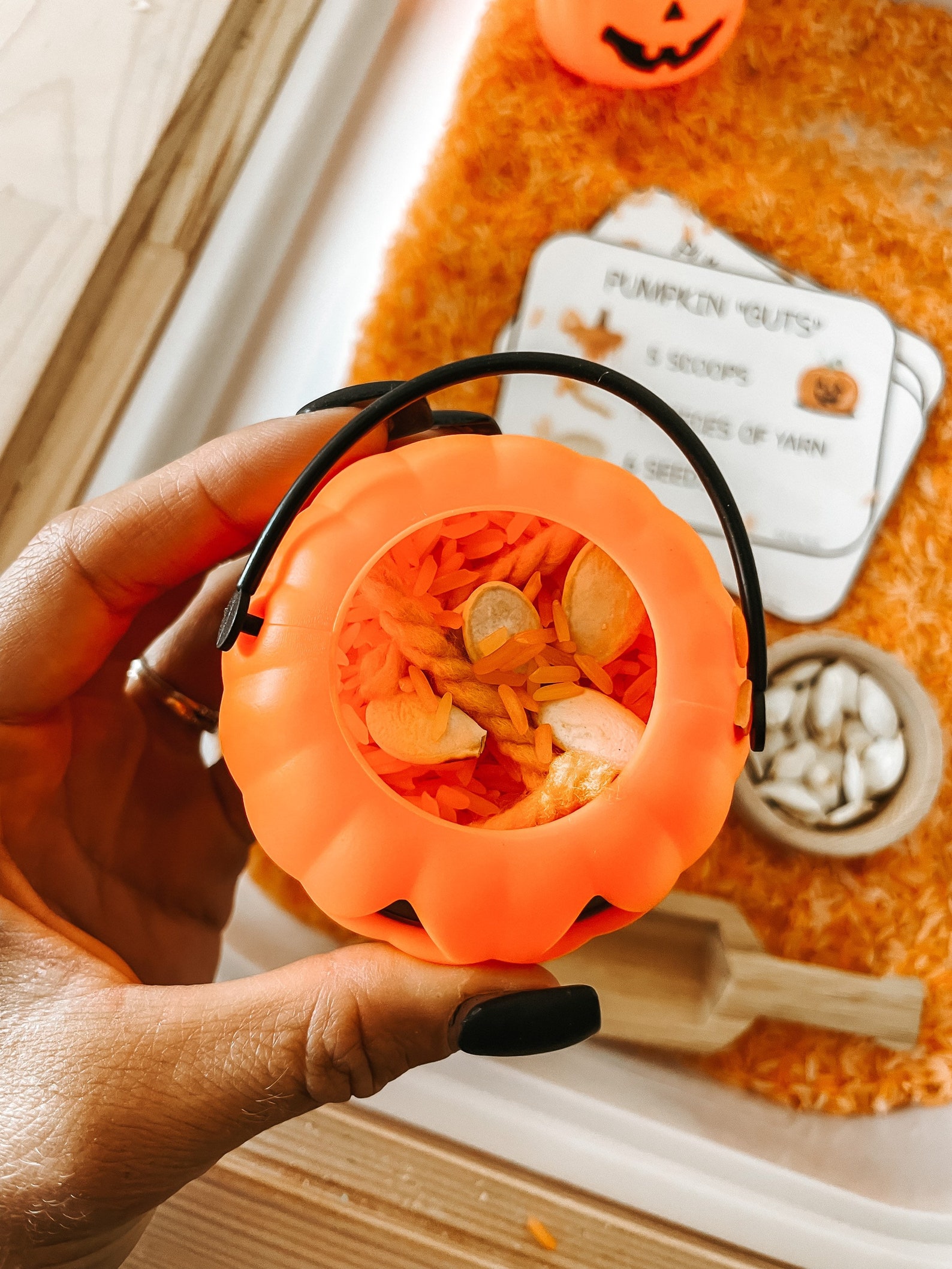 Pumpkin Halloween Sensory Bin Cards for Toddlers, Fall, Autumn ...