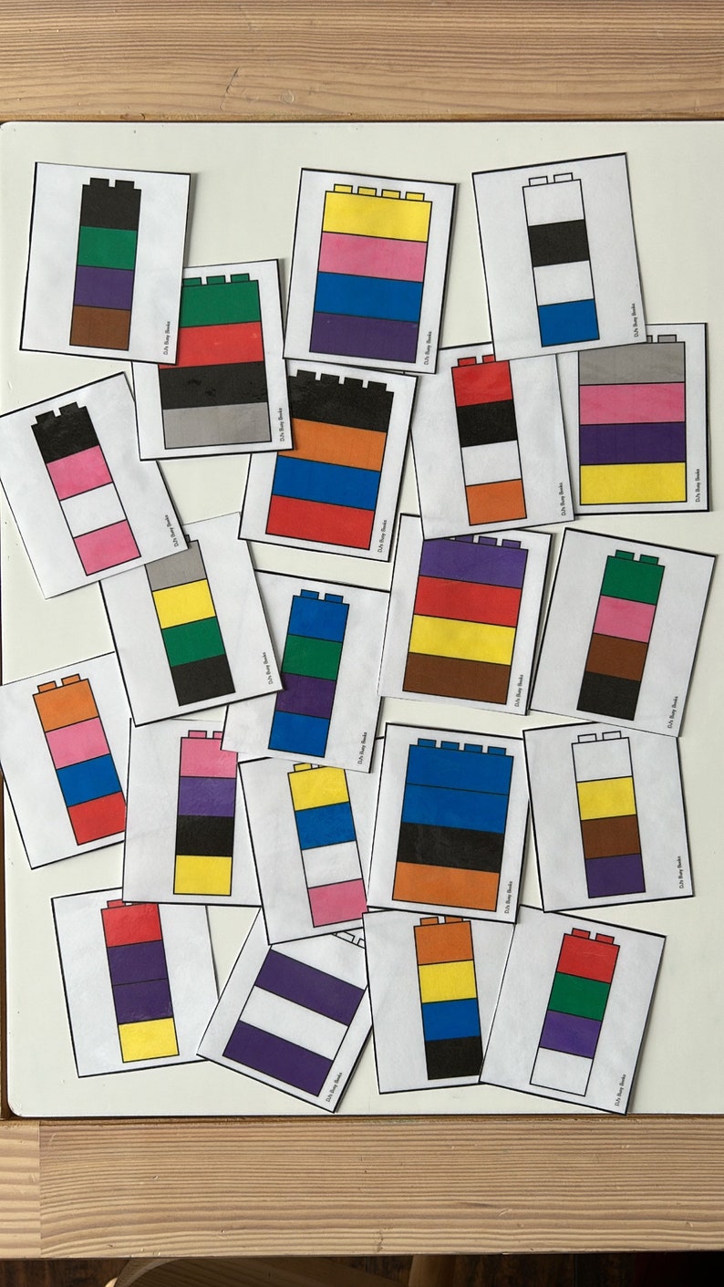 Building Blocks Cards for Sensory Bin Toddler Activity - Etsy