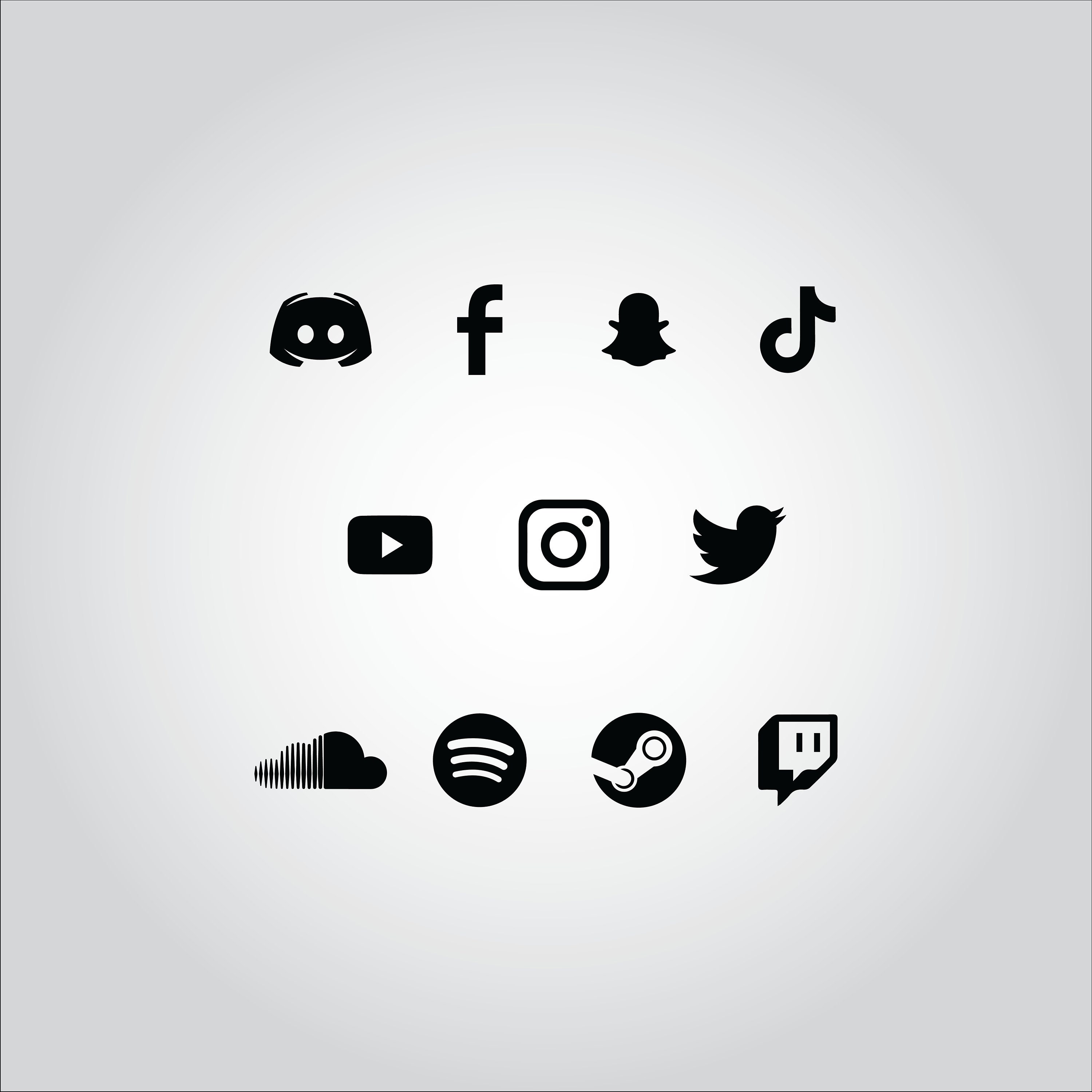 Colored & Square For Streamers Basic Social Media Icon Set Art ...