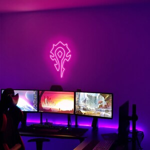 Warcraft Neon Sign LED Decor WOW Gaming Custom Horde Neon Sign ...