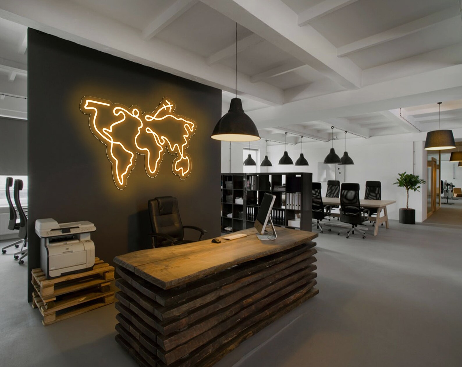 World Map Neon Sign Interior Decor Map Home Decoration LED | Etsy