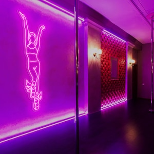 Fitness Lady Body LED Sign Home Decor Custom Neon Wall Decor Sport ...