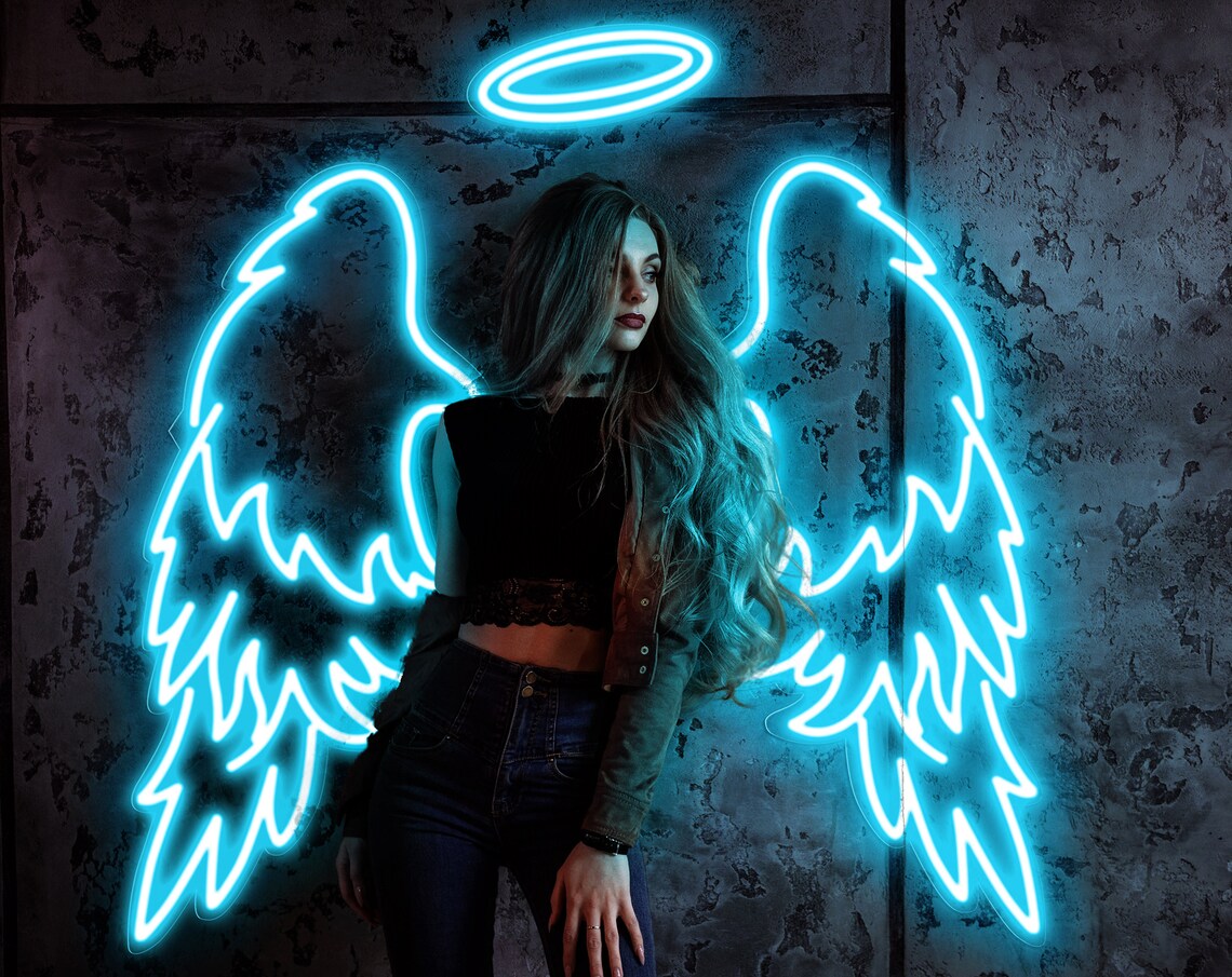 Huge Angel Wings Neon Sign Home Decoration Custom Neon Wall - Etsy