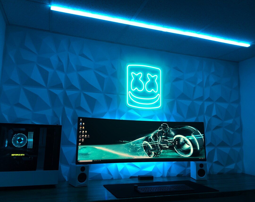 Marshmello Helmet LED Neon Home Decoration DJ Music LED Custom Neon ...