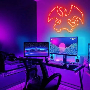 Charizard I Choose You Design LED Custom Neon Wall Decor Anime Fire ...