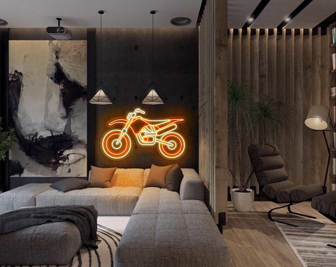 Cool Road Motorcycle Rider Neon Sign Garage LED Decor Motorbike Custom ...