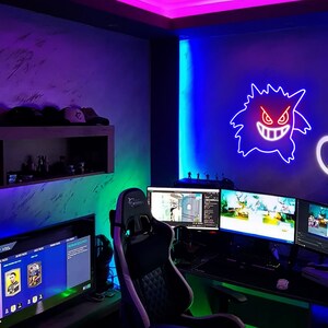 Gengar LED Cute Anime Neon Sign Gengar I Choose You Design Home LED ...