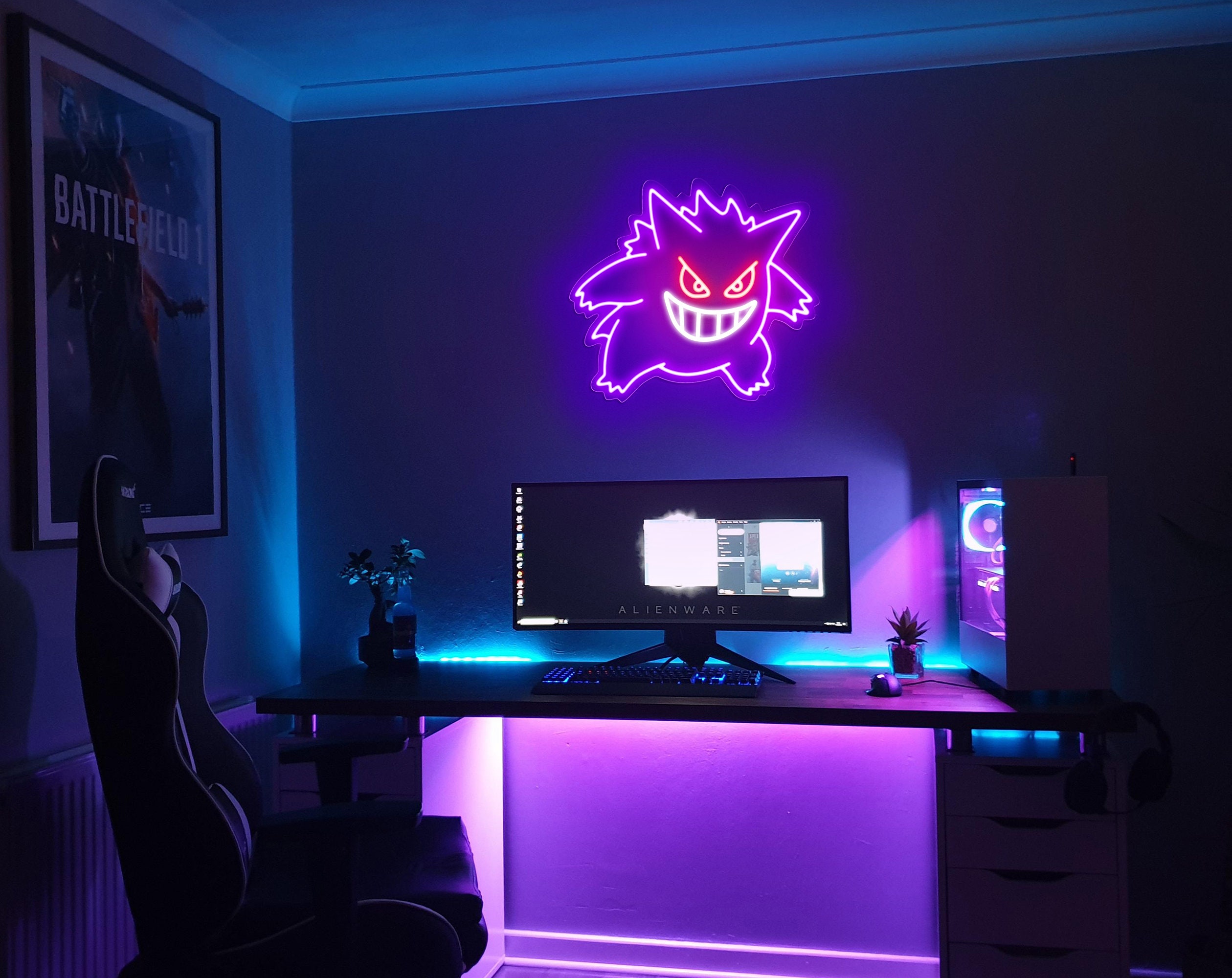 Gengar LED Cute Anime Neon Sign Gengar I Choose You Design | Etsy