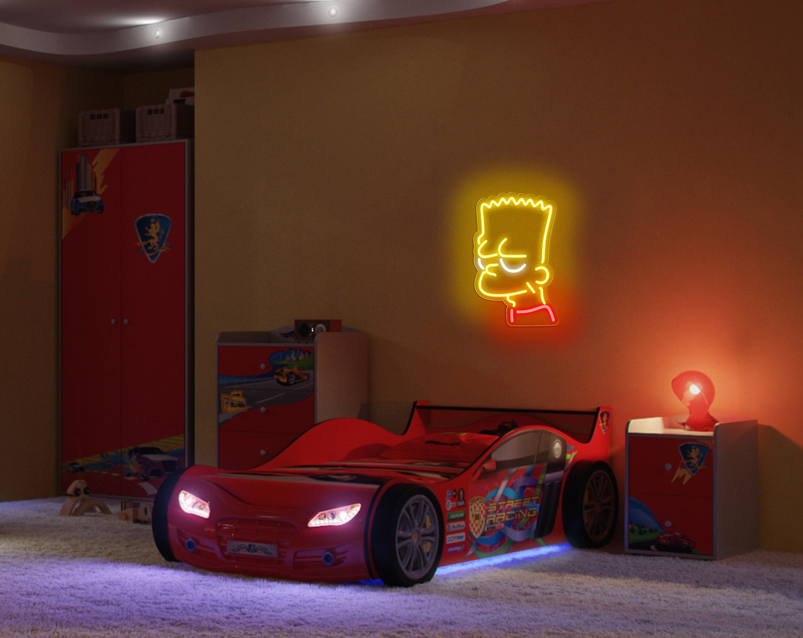 Bart Simpson Neon Light Cute Anime LED Home Decoration Bart - Etsy Canada