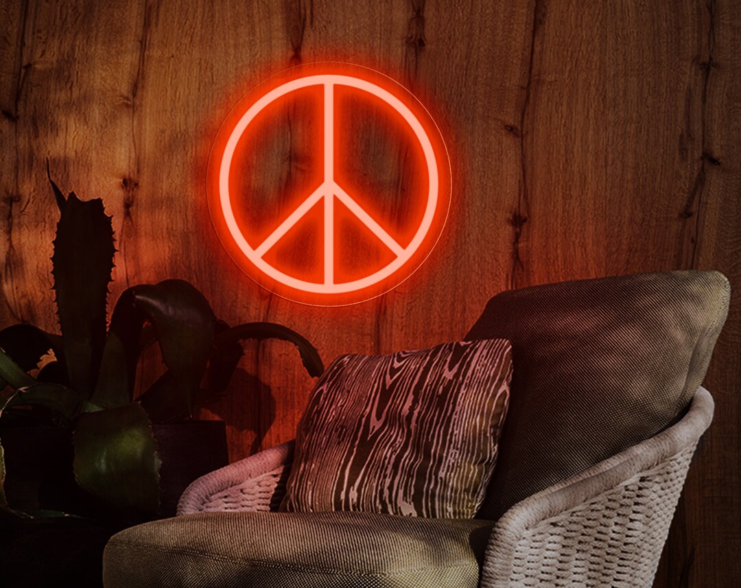 Peace Logo Bright Neon Light Peace Rock LED Decor Home - Etsy