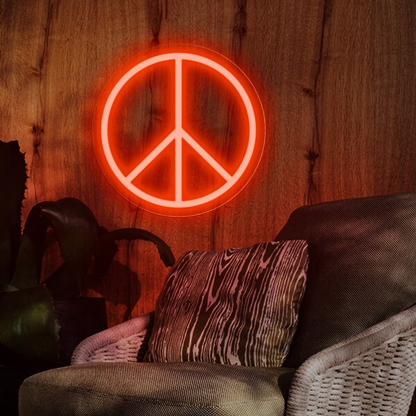 Neon Peace Sign - Etsy