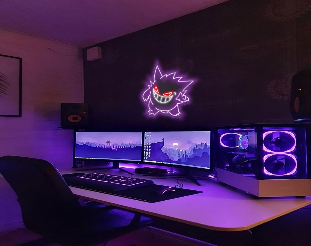 Cute Anime Neon Sign Gengar Design Home LED Custom Wall Decor Sigh ...