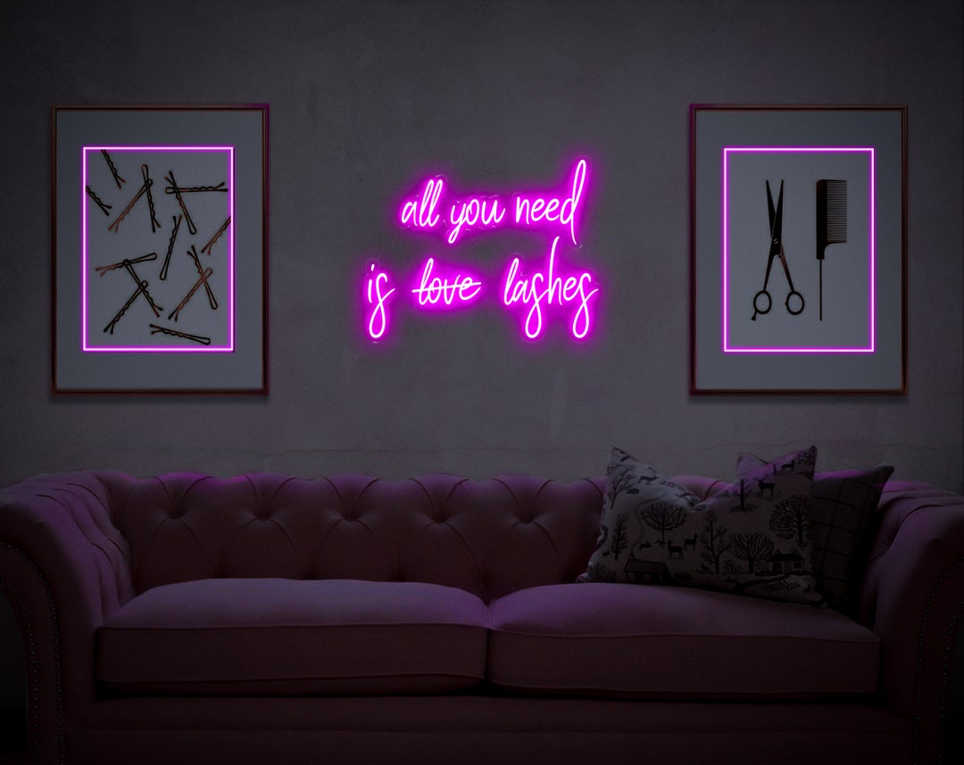 All You Need is Love Lashes Neon Sign Personalized Neon Light - Etsy UK