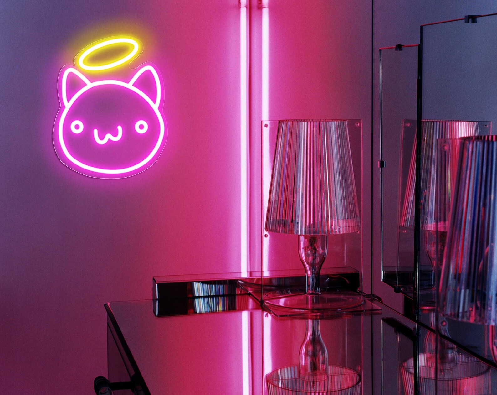 Kawaii Anime Game Nya Cat LED Neon Sign Japan Cute Kitty Design Home ...