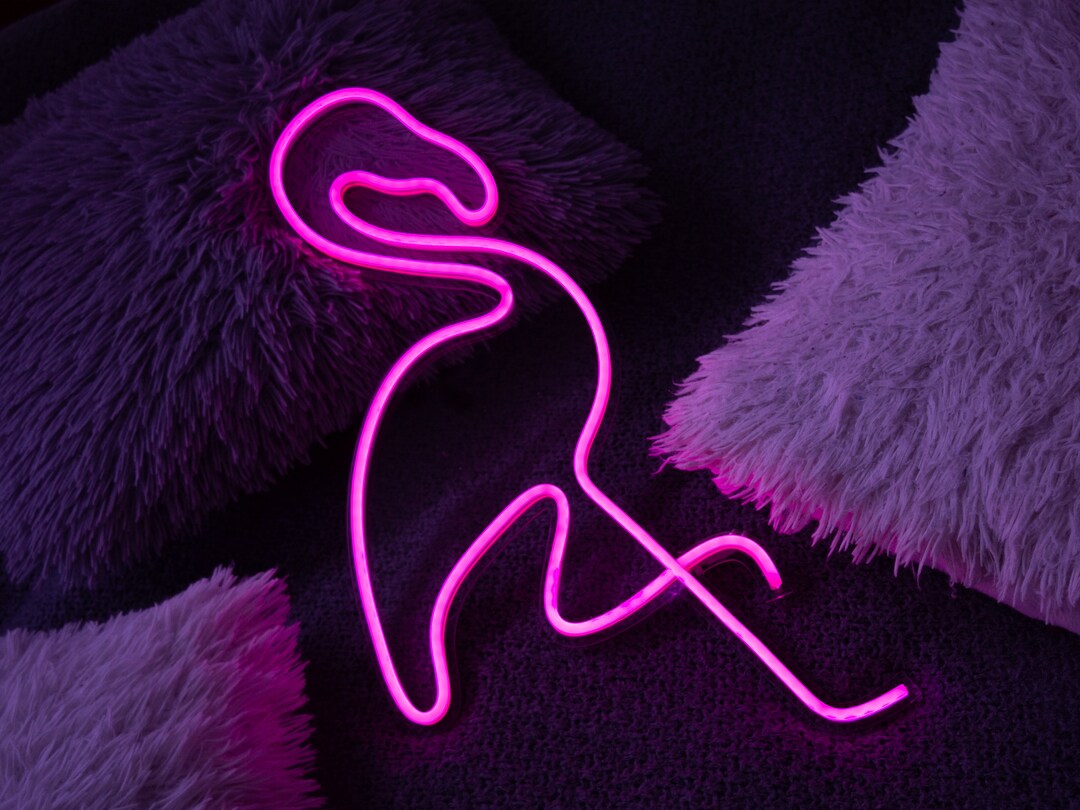 Pink Flamingo Neon Sign Cute Birds Home Decoration LED Decor - Etsy