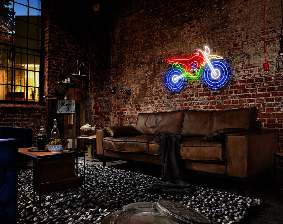 Men's Motorcycle Neon Sign Garage LED Decor Motorbike | Etsy