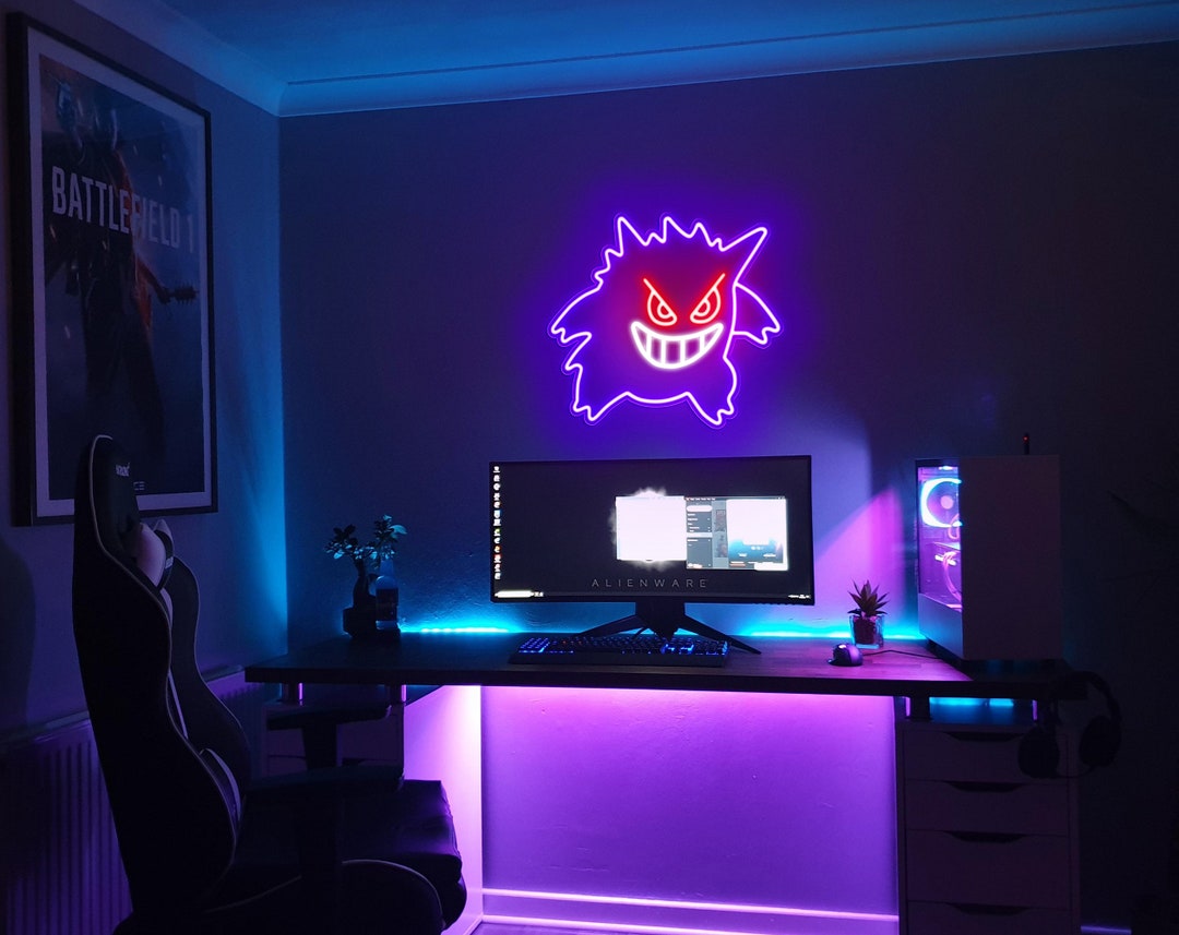 Gengar LED Cute Anime Neon Sign Gengar I Choose You Design Home LED ...