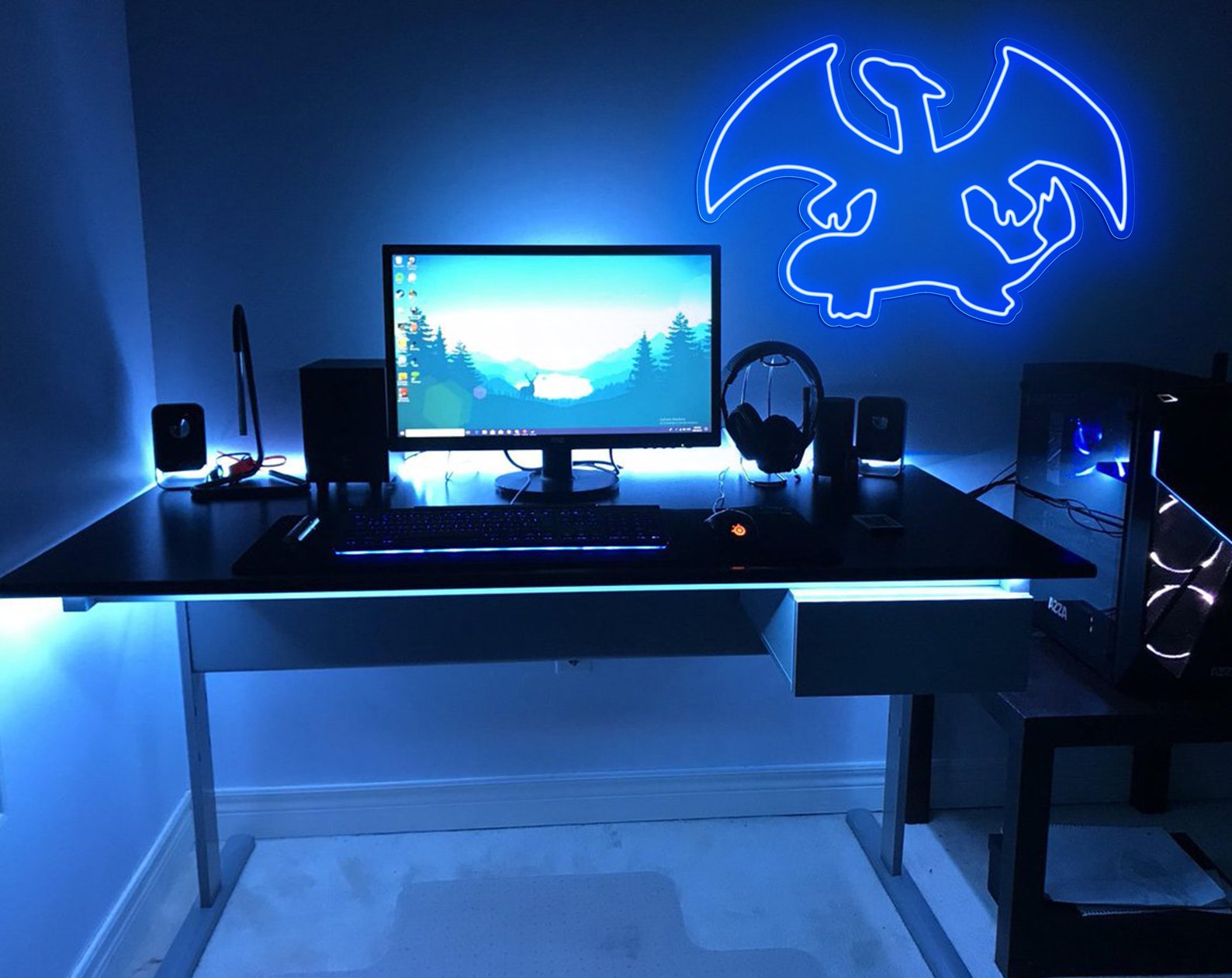 Charizard I Choose You Design LED Custom Neon Wall Decor Anime | Etsy