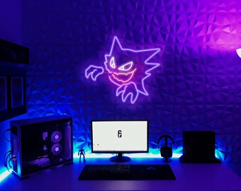 Gengar LED Cute Anime Neon Sign Gengar I Choose You Design Home LED ...