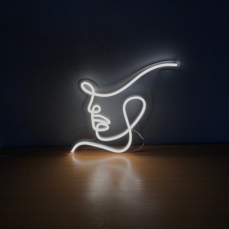 LED Sign Girl Line Face Home Decor Custom Lady Body Neon Wall - Etsy