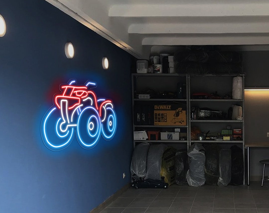 Cross ATV Rider Neon Sign Garage LED Decor Off-road Quad Bike Custom ...