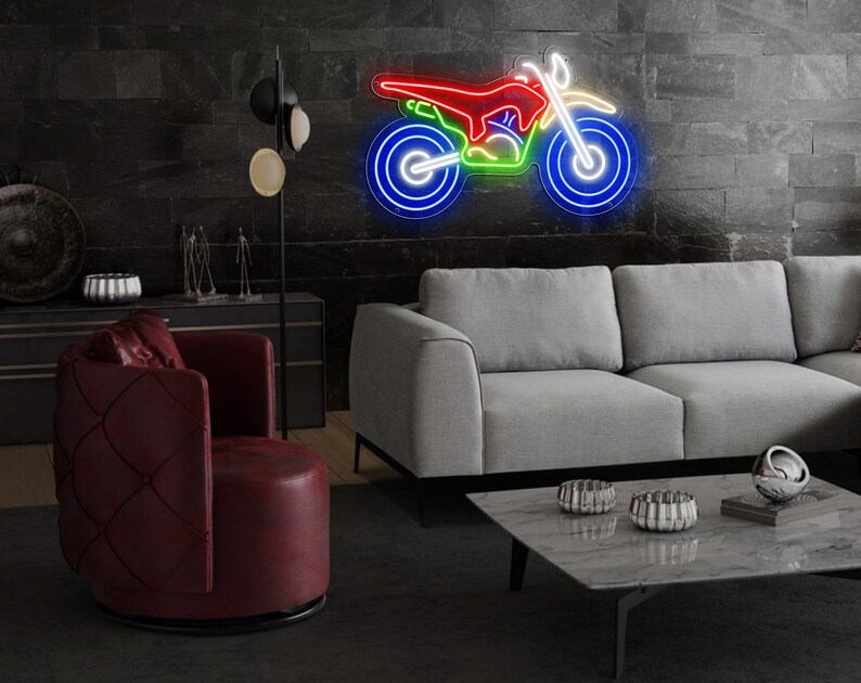 Men's Motorcycle Neon Sign Garage LED Decor Motorbike | Etsy