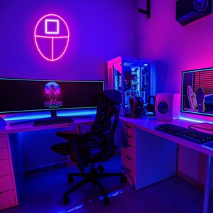 Square Guardian Squid Game Logo LED Neon Sign Korea Game LED - Etsy