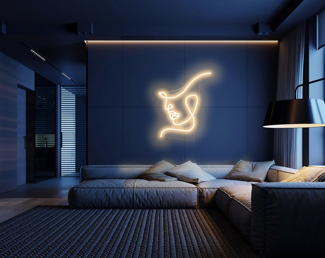Girl Line Face LED Sign Home Decor Custom Lady Body Neon Wall Decor ...