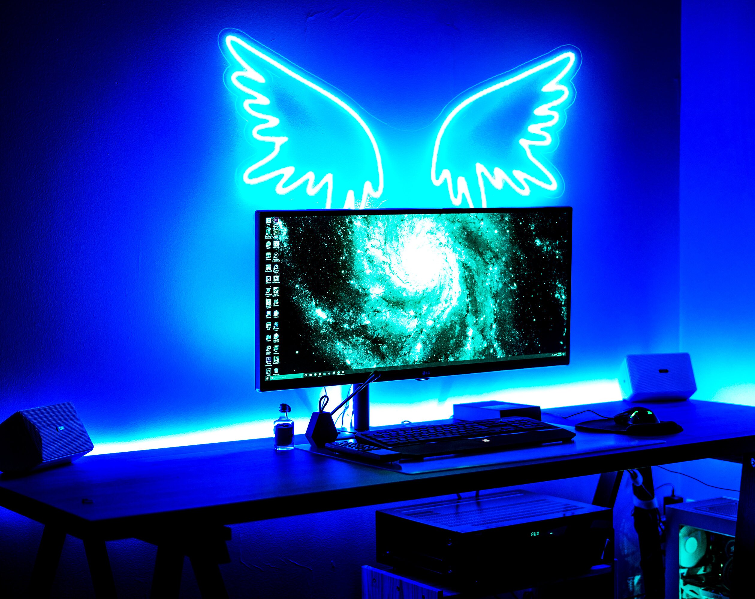 Angel Wings Neon Sign Home Decoration Custom Neon Wall Decor | Etsy