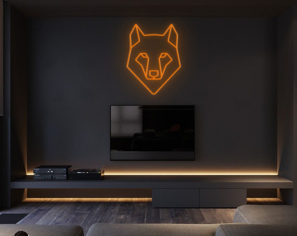 Polygon Wolf Neon Sign Cute Animals Home Decoration LED Decor - Etsy