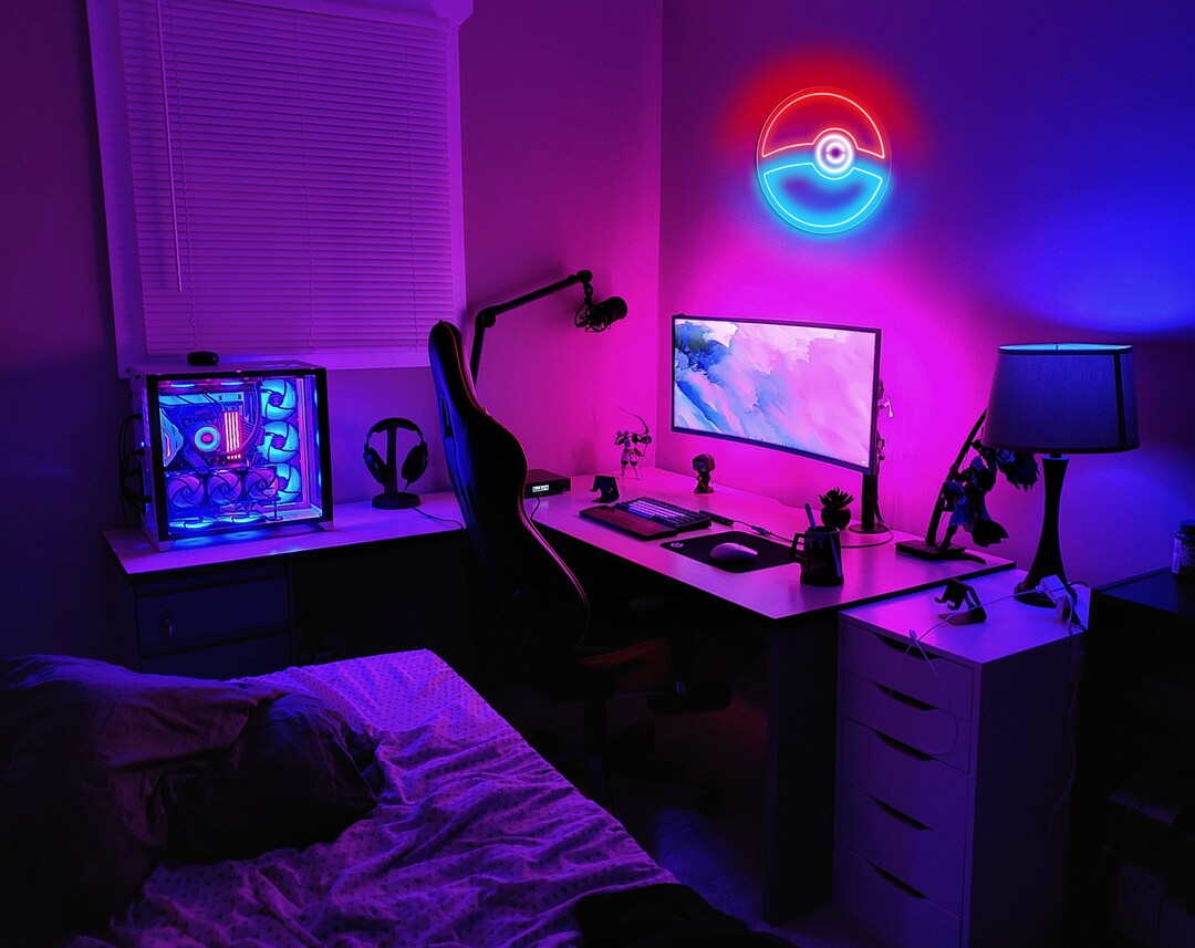 Pokeball Neon Sign Old School Anime 90s LED Anime Design Home LED ...