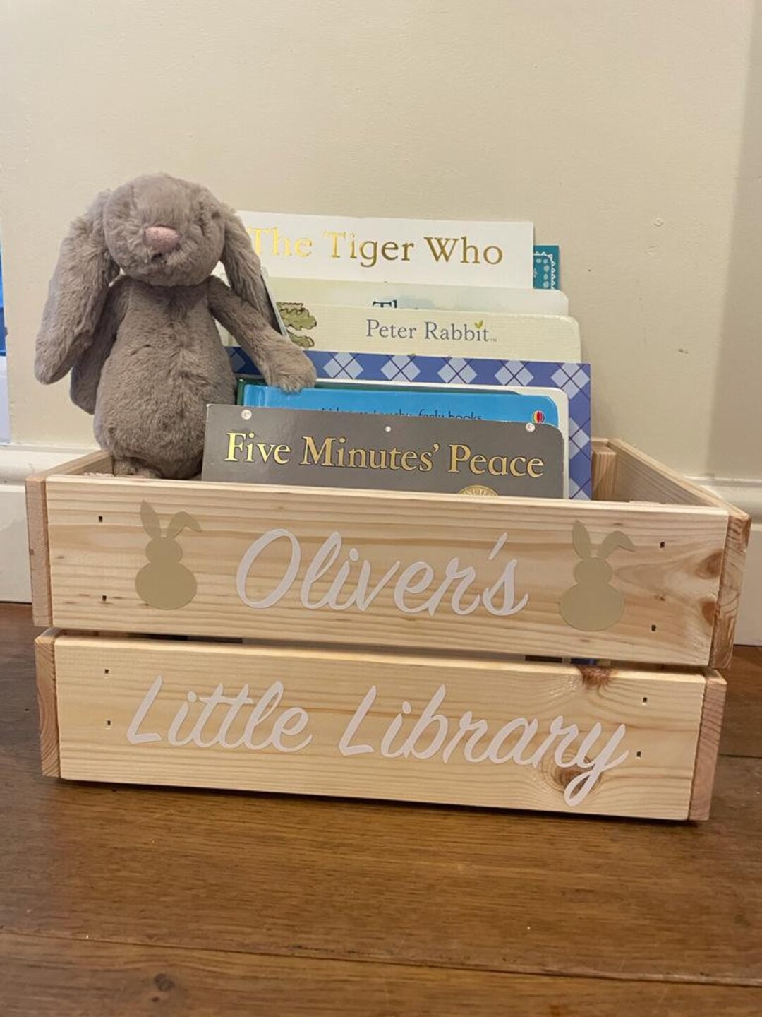 Personalised Book Crate Little Library Story Book Box Personalised Book ...